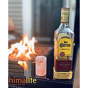 Natural Authentic Pink Himalayan Salt Rock Crystal Shot Glasses Set of 4-3 Inch Shooters - Himalite Bottom, 1 Fluid Ounces