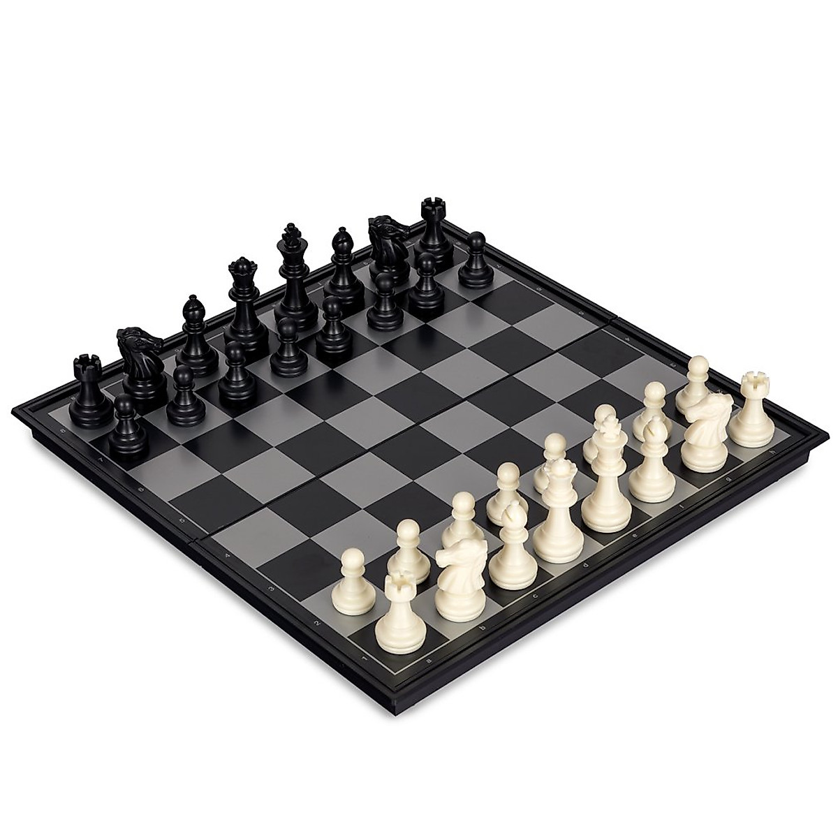 Yellow Mountain Imports 2 in 1 Travel Magnetic Chess and Checkers - 12.5"