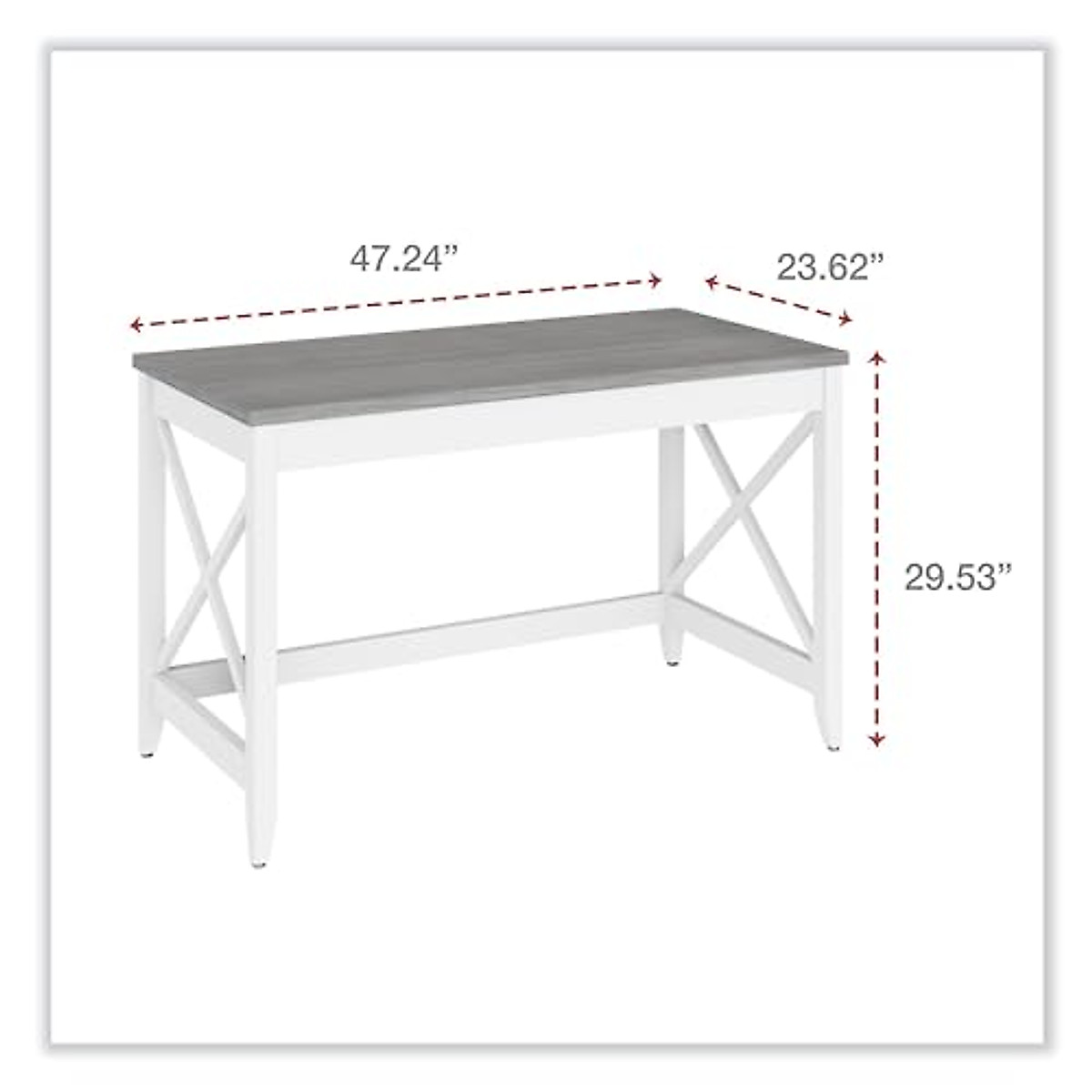 Alera ALEWSF4824GY 47.24 in. x 23.62 in. x 29.53 in. Farmhouse Writing Desk - Gray