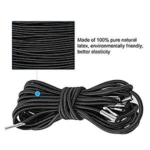 Four Seasons BeiJiaEr Zero Gravity Chair Heavy Duty Universal Replacement Cords (4.5 mm) Laces Bungee Elastic Patio Recliner Lounge Chair Repair Stretch Cords (4 Cords) (Black)