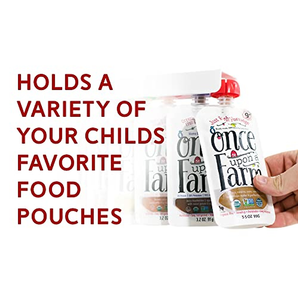 Storage Theory Food Pouch Slider Organizer for Kitchen Pantry, Cabinet and Refrigerator - Peel and Stick Storage for Applesauce, Yogurt, Baby Food Pouches - 3 pk