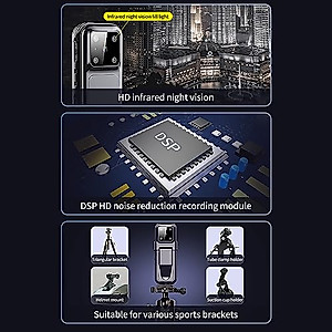 Back Clip Camera, Plastic Infrared Night WiFi HD Sports Camera USB2.0 Interface 1080P 16G Storage for Cycling