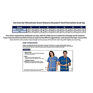 Tafford Active Stretch Women's Elegant Paisley Navy Print Scrub Top – Rounded V-Neck Medical Scrub Top (3X-Large)