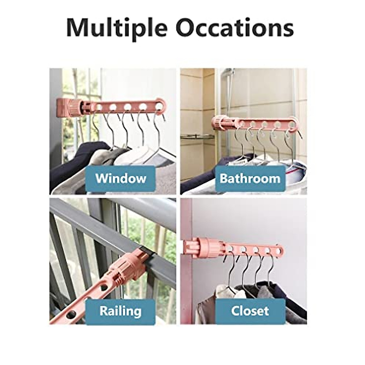 Window Frame Plastic Portable Clothes Rack, Multifunctional Laundry Drying Rack for Balcony, Bathroom, Closet, Travel, Hotel (Blue)