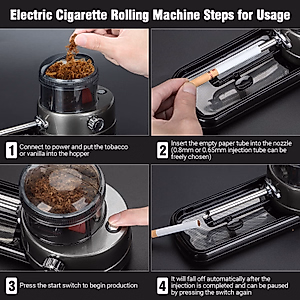 COOL KNIGHT Electric Cigarette Rolling Machine, Portable Tobacco Injector Machine can Grind Filled with Herb, Tobacco, etc. Suitable for Cigarette Tubes and Rolling Papers
