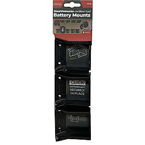 StealthMounts M18 Milwaukee Battery Holder - 6 Pack | Milwaukee M18 Battery Holder | 18V Milwaukee Battery Storage | Milwaukee Battery Mount | Milwaukee Organizer for M18 Batteries | Made in the UK