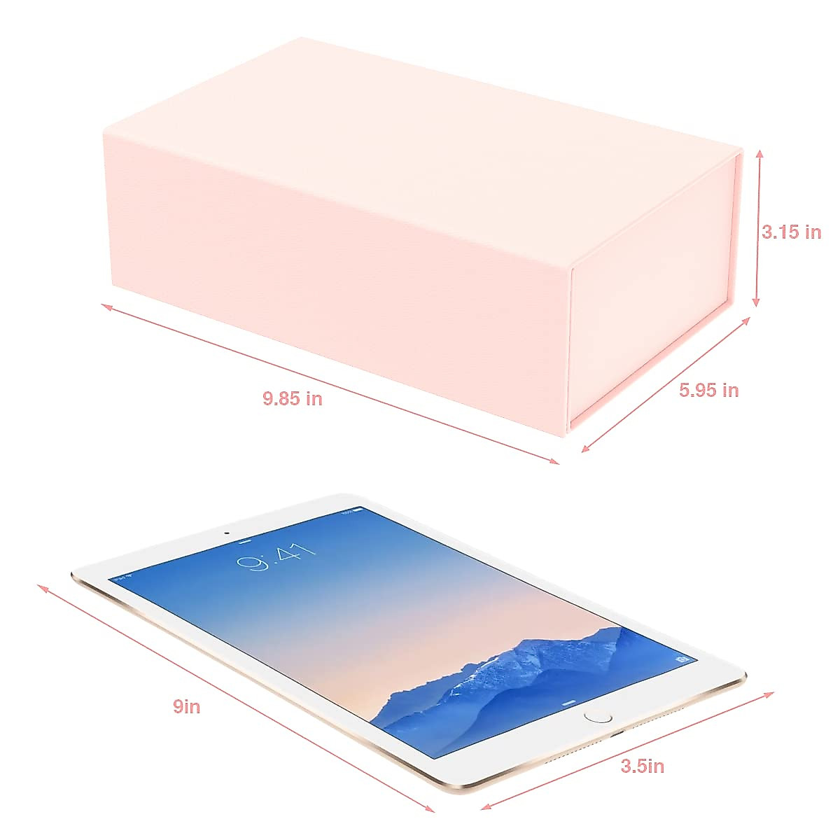 MOZRRO Gift Box with Lids, 9.85 x 5.95 x 3.15 In Magnetic Closure Gift Boxes for Gift Packaging, Gift Box for Christmas,Mothers Day,Fathers Day,Graduations,Weddings,Birthdays Gifts