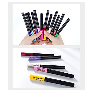 Emirde 12 colors Matte Colorful Liquid Eyeliner Set, Color Gel Eyeliner, Great Versatility Liquid Eyeliner, Waterproof High Pigmented Smudgeproof Long Lasting Makeup Eyeliner Pen