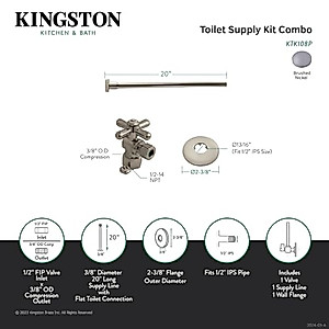 Kingston Brass KTK108P Trimscape Toilet Supply Kit, 20-Inch, Brushed Nickel