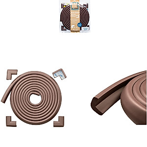 24ft Edge 4 Corners - Bundle & Save - RovingCove HeftyFit Edge Guard (9ft Edge Only, Coffee Brown) + RovingCove HeftyFit Edge Corner Guards (15ft Edge 4 Corners, Coffee Brown)