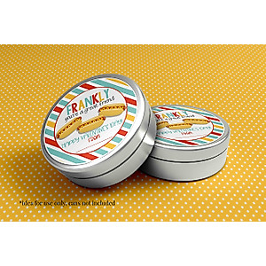 Valentine Hot Dog Themed Happy Valentine's Day Sticker Labels for Kids, 40 2" Party Circle Stickers by Amanda Creation, Great for Party Favors, Envelope Seals & Goodie Bags