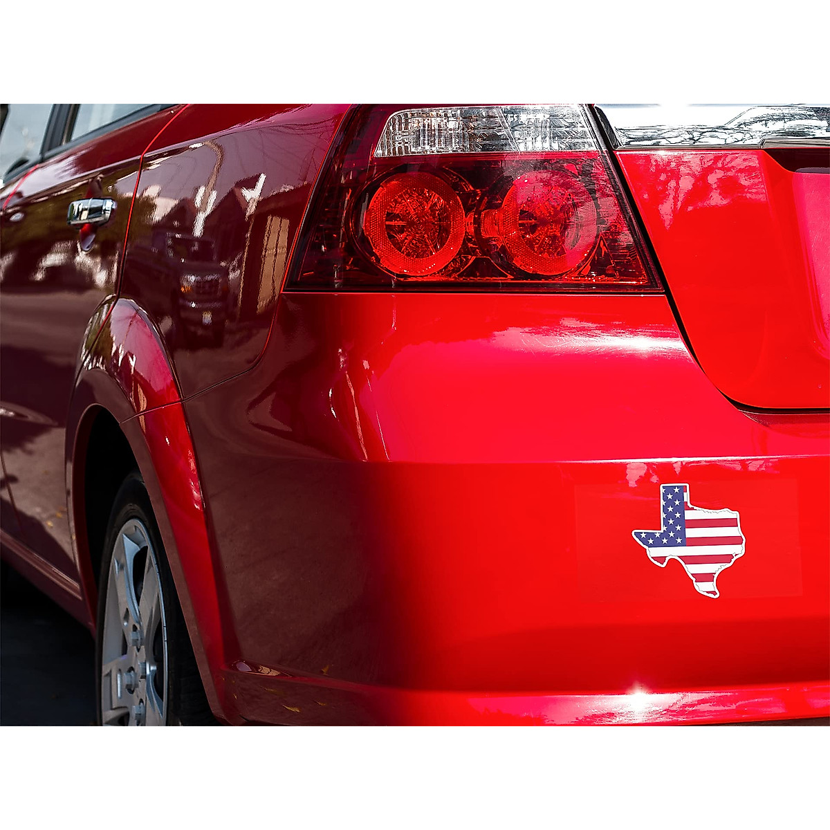 Car Bumper Sticker Magnet Sign - 5x5 in. Refrigerator Tool Box Magnets Texas State Map American USA Flag