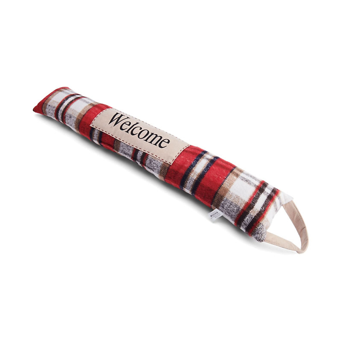 Elements 34.65x5.12x3.15 Inch Red Plaid Welcome Fabric Draft Stopper