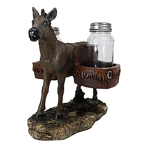 Ebros Gift Western Country Farm Mule Donkey Ass Carrying Saddlebags Figurine Salt Pepper Shakers Holder Decor Of Working Animals Horses Donkeys Agricultural Livestock Themed Accent