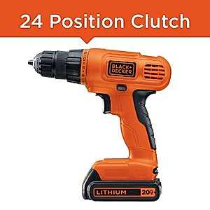 BLACK+DECKER LD120VA 20-Volt Max Lithium Drill/Driver with 30 Accessories (Renewed)