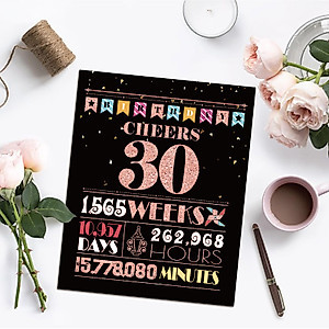 BGTCARDS 30th Birthday Posters, 2 Pieces 30th Birthday Decorations for Women, 30th Birthday Gifts for Her, Back in 1993 Birthday Poster (Unframed), 8x10 Inch, Rose Gold (1993RG2)