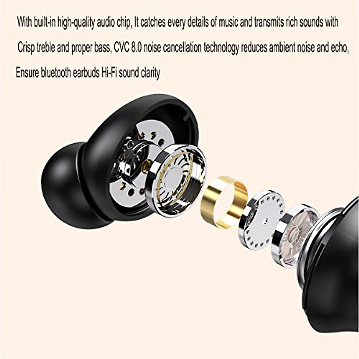 Bluetooth 5.2 Wireless Earbuds, 4 Mic Call Noise Cancelling Wireless Headphones with LED Display, Loud Sound Clear Call Deep Bass in-Ear Headphones with Charging Case Compatible for iPhone Android