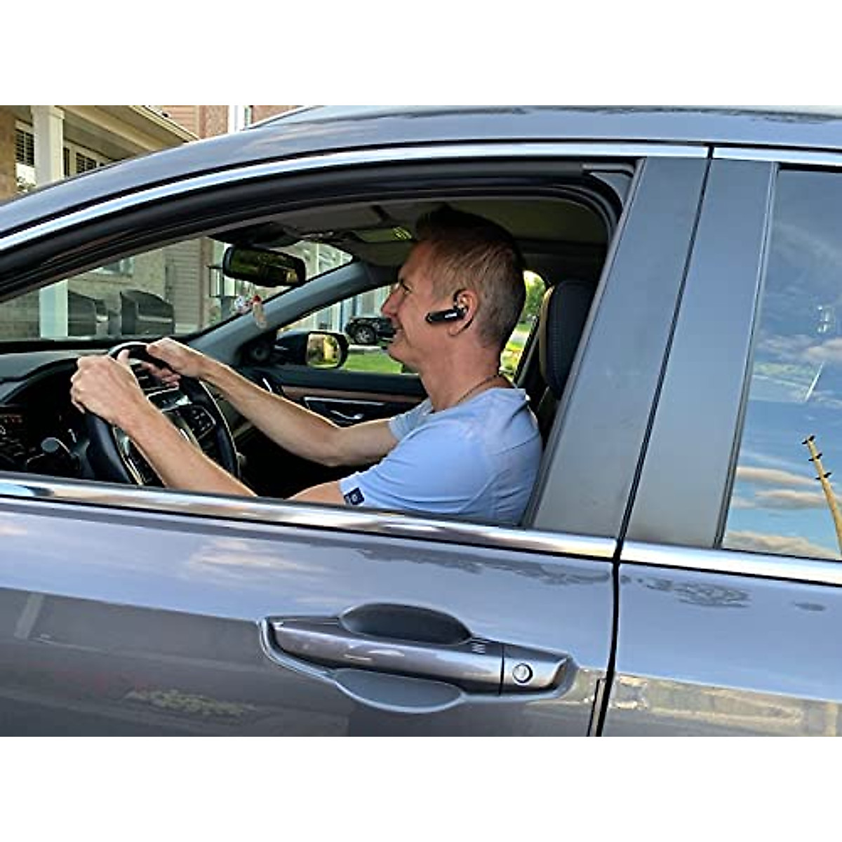 Bluetooth Earpiece, Wireless Handsfree, Noise Cancelling in-Ear Headset Earbuds, Great for Driving Business Leisure Compatible with Phones with Bluetooth Technology. Black