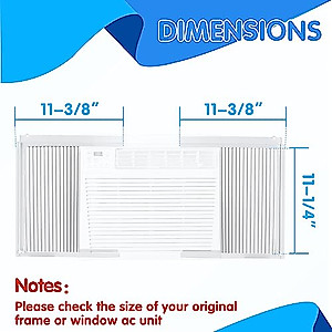 Air Jade Window Air Conditioner Side Panels with Frame, Window AC Side Panel Set for 5,000 Btu Units, Room Air Conditioner Accordion Filler Curtain Replacement Kit