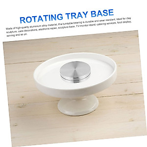 CIYODO 2pcs Turntable Base Rotating Bearing Turntable Butter Wheel Revolving Hardware Lazy Susan Bearing Stand for Cake Table Swivel Bases Rotatable Decorate to Rotate Aluminum Alloy