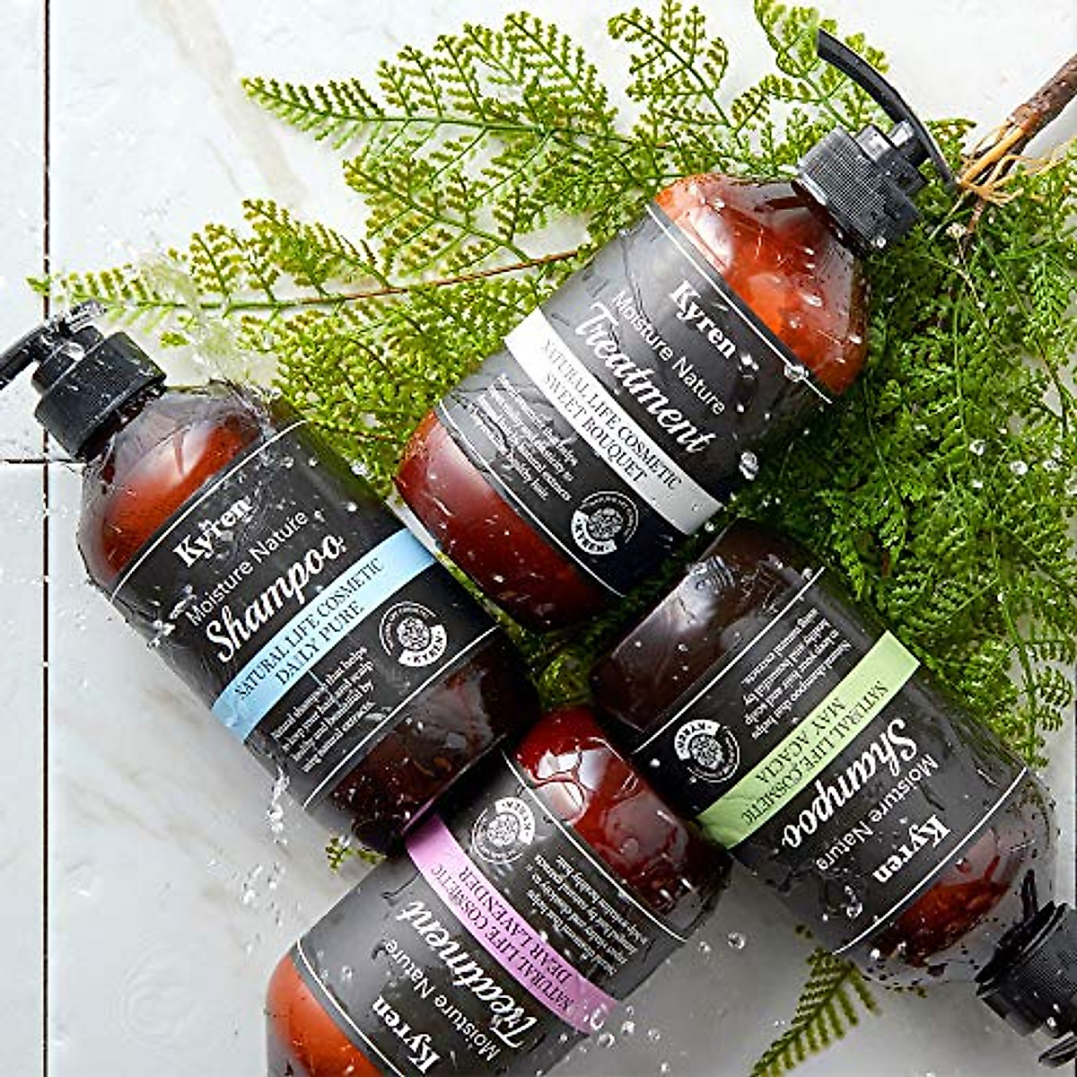 KYREN Moisturizing Natural Shampoo and Treatment Set Fall in Calendula 98% All-Natural Deep Cleansing Ingredients Soothing Treatment for Dry, Damaged, Color Treated Curly Hair (1000mL / 35.27oz)