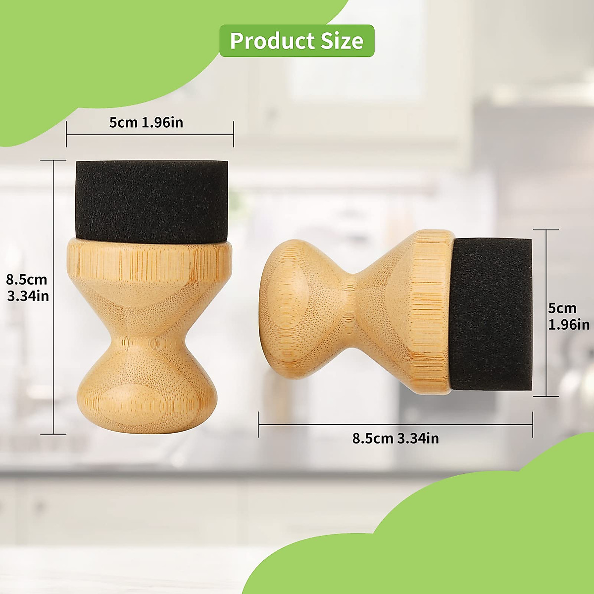 DEBETOOL 2Pack Cutting Board Oil Wax Applicator for Food Grade Mineral Oil Board - Natural Bamboo Applicator for Cutting Boards，Wooden Spatula，Spoon and Other Utensils