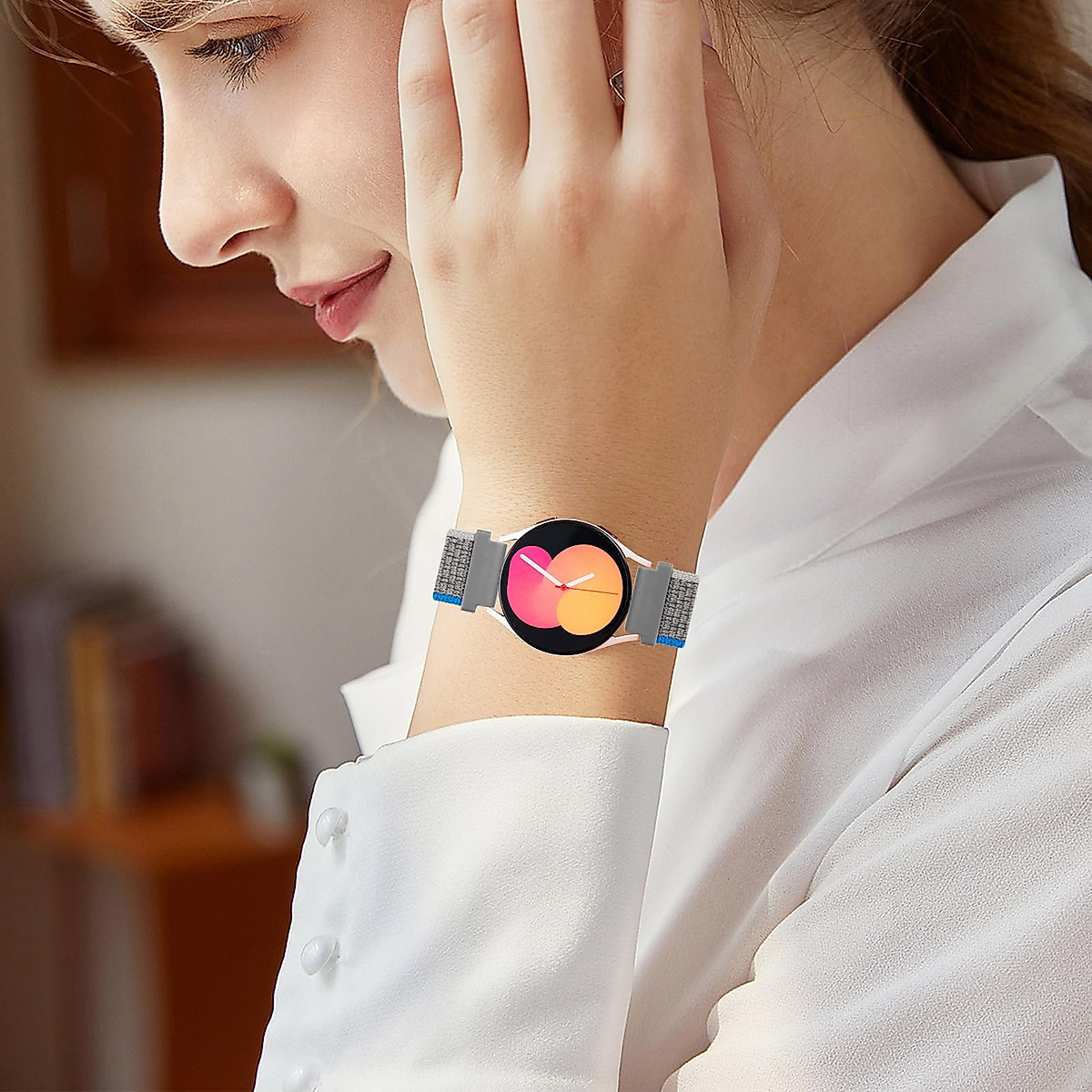 KQZunguo 4 Pack Alpine Loop Woven Nylon Band Compatible with Samsung Galaxy Watch 6&5&4 44mm 40mm/Watch 5 Pro 45mm/Watch 6 Classic 43mm 47mm, 20mm Nylon Adjustable Replacemen Sport Strap for Men Women