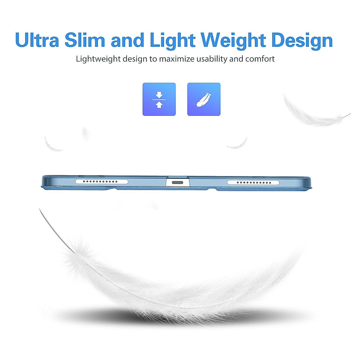 ProCase Smart Case for iPad Pro 12.9 2022/2021/2020/2018, Slim Stand Hard Back Shell Smart Cover for iPad Pro 12.9" 6th Gen/5th Gen/4th Gen/3rd Gen -Blue