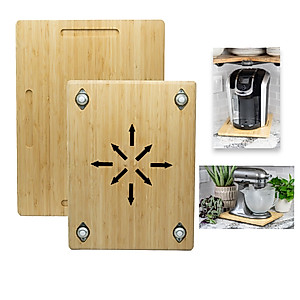 Large- Glides 360°-12x16|Heavy Duty sliding tray for coffee maker|espresso machine slider tray|Sliding tray for kitchen appliance slider|Kitchen Appliance Sliders for Kitchen Patent pending