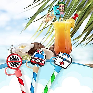 Straw Cover Cap for Stanley Cup, Reusable 8mm Straw Topper for Stanley 30&40 Oz Tumbler, Cute Straw Tip Covers for Stanley Cups Accessories (Medical)