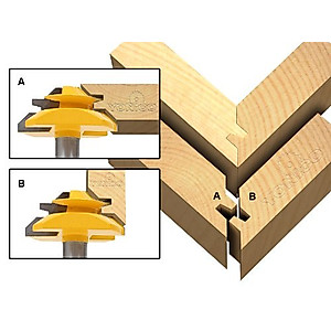 YONICO Lock Miter Router Bit 45 Degree - Up to 3/4-Inch Stock 1/2-Inch Shank 15127