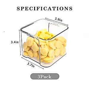 MineSign 3Pack Fridge Organizer Drawer Divider Cube Pull-Out Bins Clear Food Container Refrigerator Storage box Produce Saver for Pantry Kitchen Cabinet