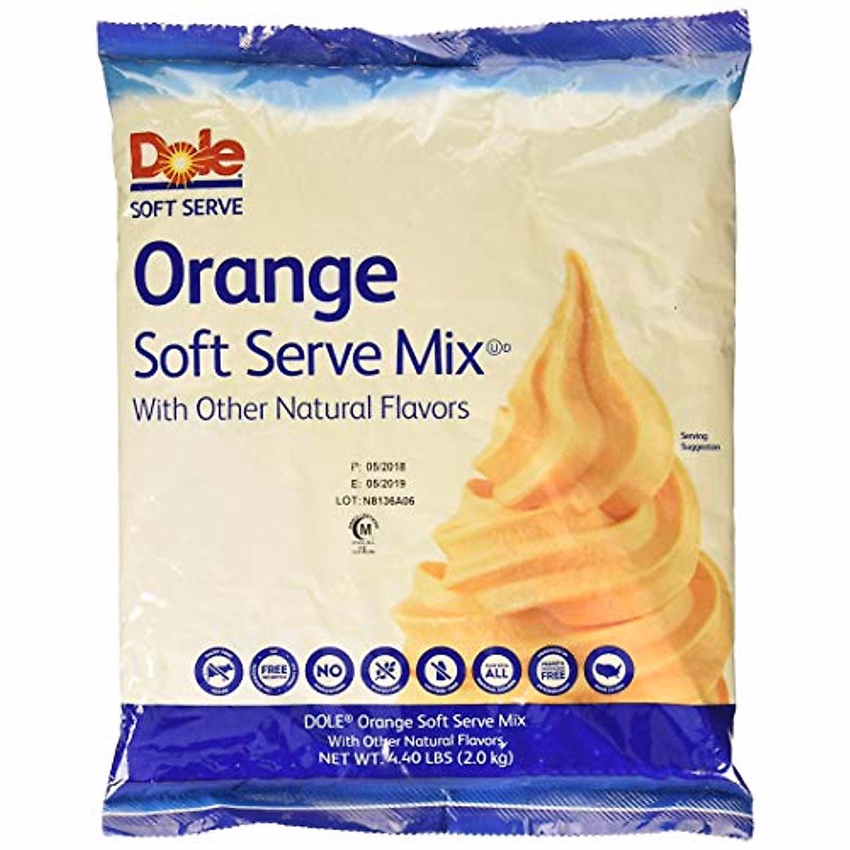 Dole Soft Serve Mix, Orange, 4.40 Pound