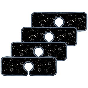 Kitchen Faucet Mats 4 Pieces Constellations Absorbent Faucet Sink Splash Guard Bathroom Counter and RV,Faucet Counter Sink Water Stains Preventer