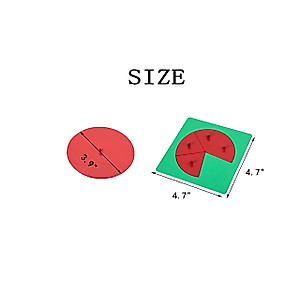 Montessori Educational Toys for Kids 5-7 Iron Fraction Circular Toddler Learning Fractions Knob Puzzle Math Games Preschool Learning Educational Toys & Homeschool Supplies
