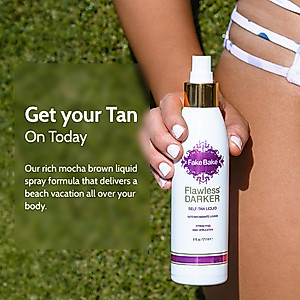 Fake Bake Flawless Darker Self-Tanning Liquid Streak-Free, Long-Lasting Natural Glow For All Skin Tones - Sunless Tanner Includes Professional Mitt For Easy Application, Black Coconut Scent - 6 oz