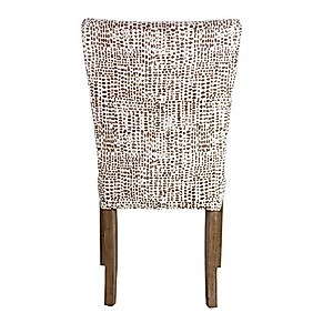 Sole Designs The Julia Collection Contemporary Tufted Fabric Upholstered Wood Dining Chair, Set of 2, Sediment Brown