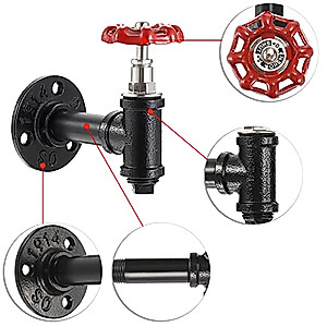 Sumnacon 3Pcs Industrial Pipe Robe Towel Rack Hooks - Sturdy Rustic Iron Clothes Coat Hanger Holders with Screws, Vintage Pipe Wall Mount Rack Hooks for Bathroom Living Room Kitchen Home, T Type