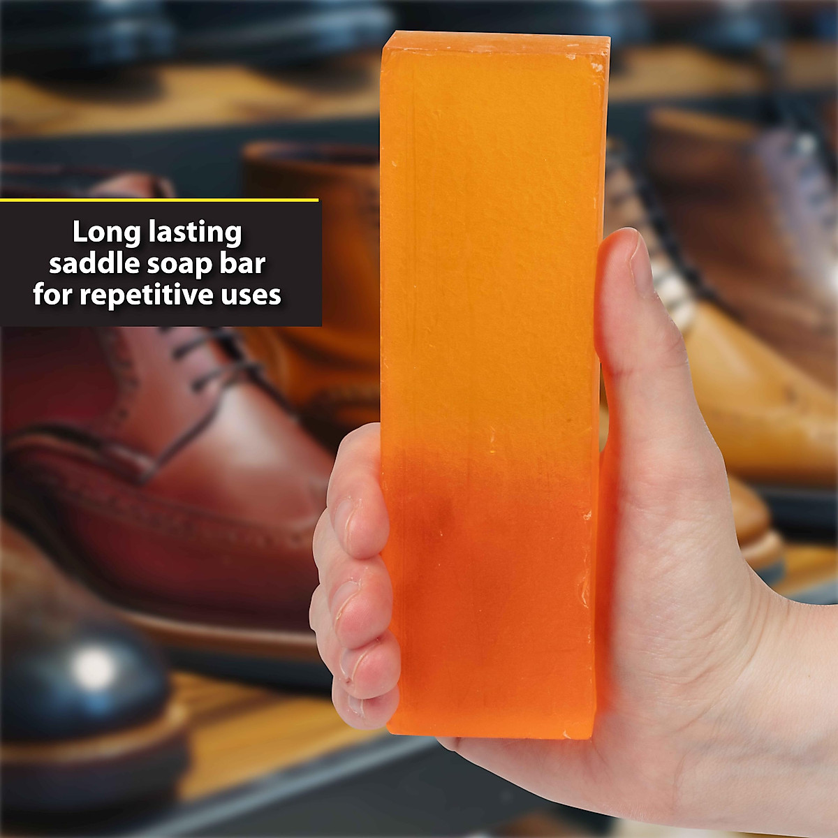 Fiebing's Glycerin Saddle Soap Bar (7 ounce) - Preserve, Restore, Condition & Clean Leather Saddlery, Riding Boots & More - Cleans without Drying, Staining or Discoloring