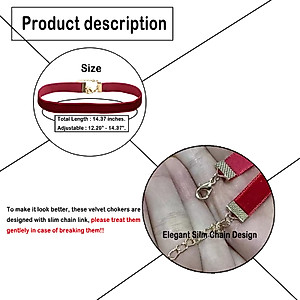 Eigso 8Pcs Goth Velvet Ribbon Chokers Necklaces for Women Men Gothic Velvets Collar Set Adjustable