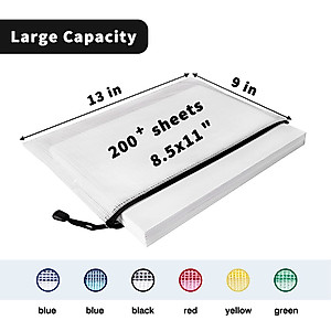 SUNEE 12+18 Mesh Zipper Pouch Bundle (12PCS 9x13 Black & 18PCS 7x11 Black)