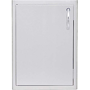 Blaze Outdoor Kitchen Vertical, Left Top Corner Hinged 21-Inch Single Access Door (BLZ-single 2417-LH), Stainless Steel