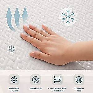 Askme Queen Mattress 10 Inches Memory Foam Mattress,Medium Firm Cooling Gel Queen Size Mattress Bed in a Box，Breathable Soft Cooling Fabric Cover CertiPUR-US Certified, Pressure Relieving