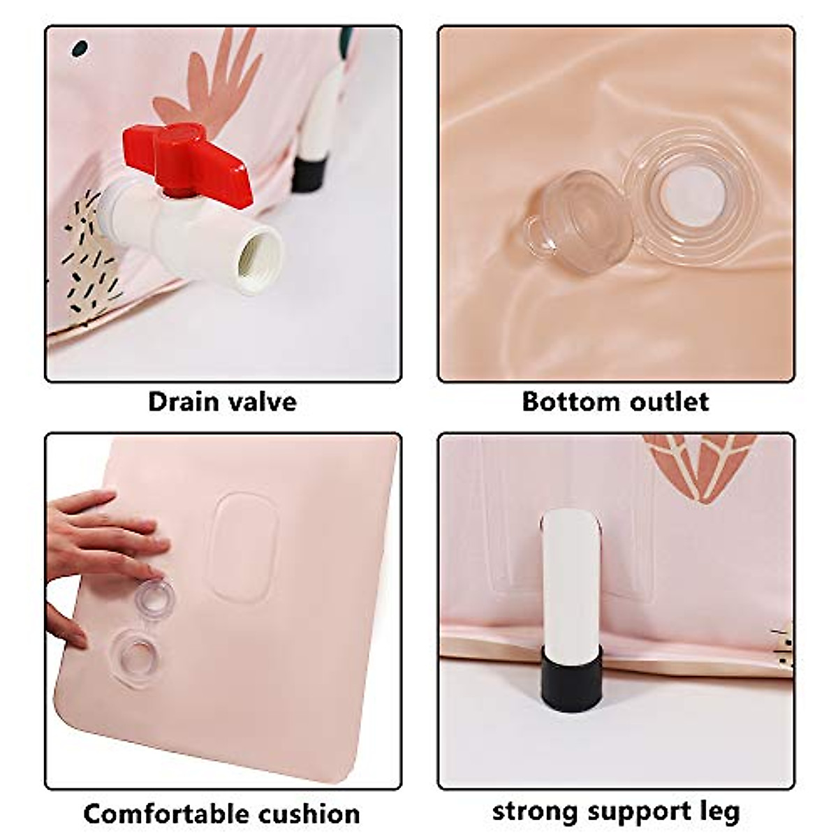 LUCKUP Large Foldable Soaking Bathing Tub Portable Bathtub for Adults Freestanding Non-Inflatable Hot Bath Tub, Thickened Thermal Foam to Keep Temperature Suitable for two person 43”x25”x20”