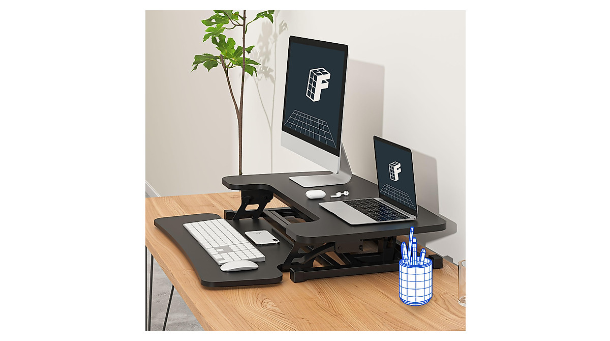 FLEXISPOT 32in Height Adjustable Standing Desk Converter