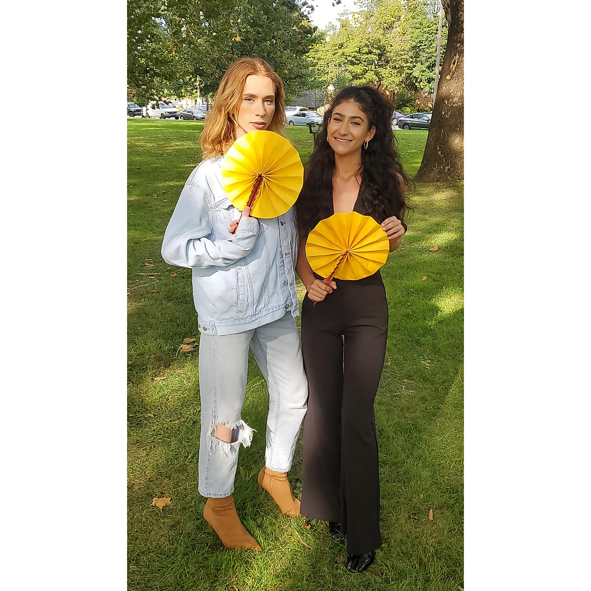 AHIASTRING AFRICAN FOLDING FAN | CHURCH FAN | TV FAN | HAND HELD FOLDING FAN | SUMMER HAND FAN | SPORTS HAND FAN WITH A POUCH (200)