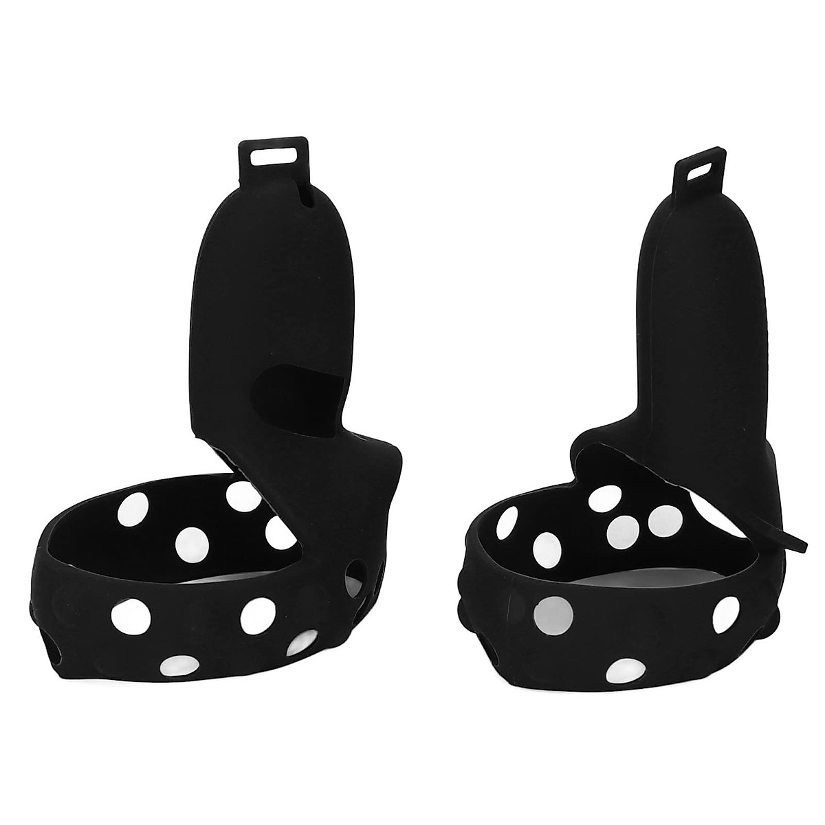 Touch Controller Grip Cover for 2 Anti-Throw Handle Silicone Protective Sleeve with Adjustable Wrist Knuckle Strap(Black)