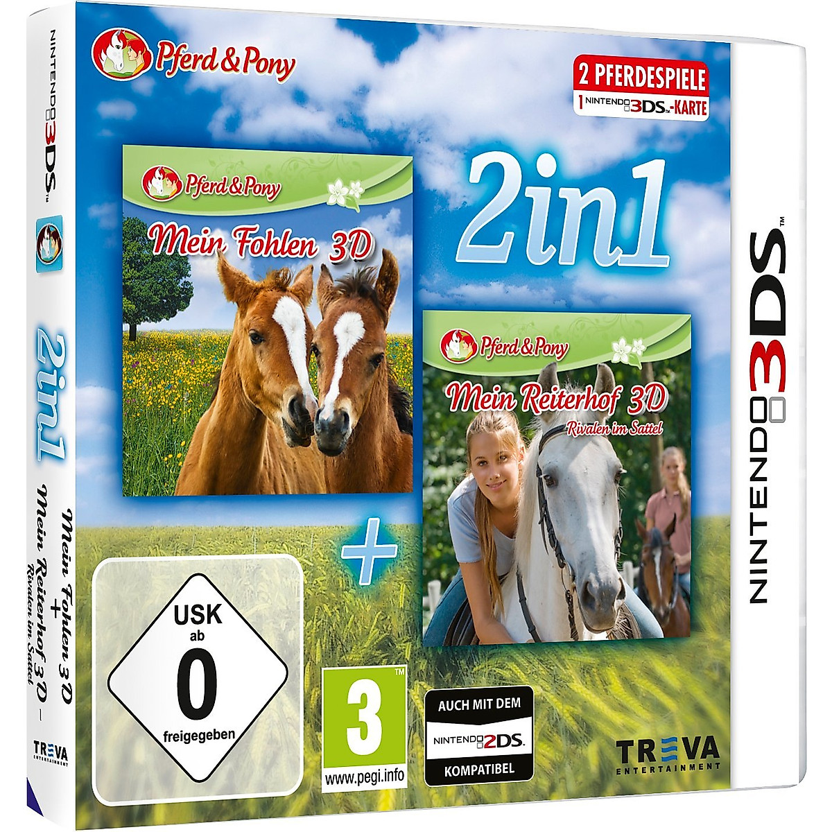 2 in 1: Mein Fohlen 2D with my Rider Yard 3D Rivalen on the Saddle [3DS]