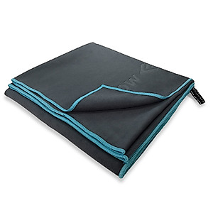 Flow Hydro Sport Towel - Microfiber Quick Dry Swimming Towels for Swim, Pool, Triathlon, and Other Water Sports in Medium, Large, Extra Large, and Hooded Sizes (Gray, Medium (48" x 24"))