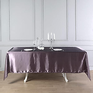 Tableclothsfactory 60x102 Rectangle Amethyst Wholesale Satin Tablecloth Banquet Linen Wedding Party Restaurant Tablecloth